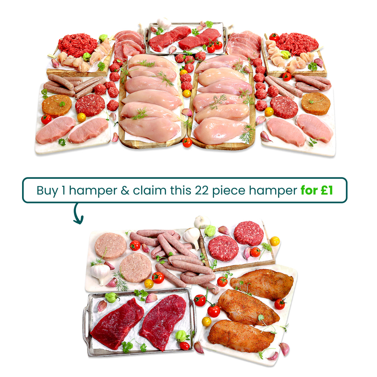 Muscle building hamper + 2nd hamper for £1
