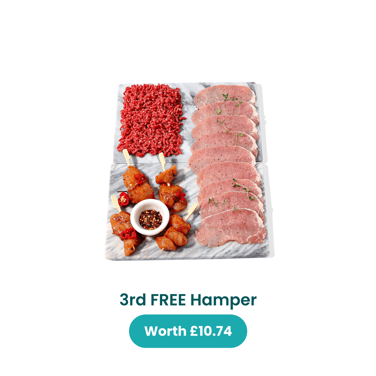 Buy 1 hamper & claim 4 hampers free