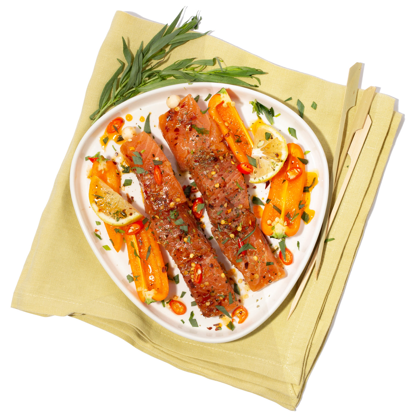 Home Fish Chilli and Lime Salmon Skewers